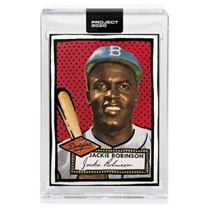 topps project 2020 jackie robinson encased baseball card #98-1952 topps baseball by artist joshua vides