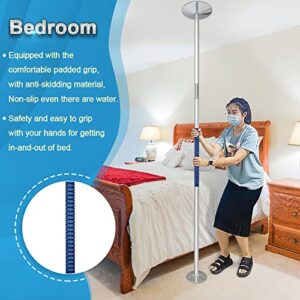 Security Pole Floor to Ceiling Grab Bars Transfer Pole Bathroom for Elderly Grab Bar Tension Mounted Handicap Standing Pole Shower Safety Assist Stability Rail Grab Pole for Seniors