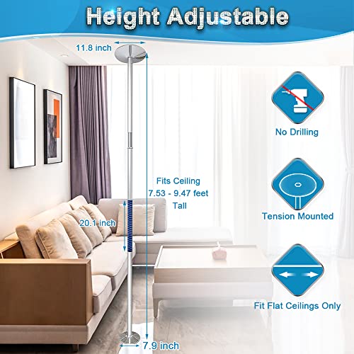 Security Pole Floor to Ceiling Grab Bars Transfer Pole Bathroom for Elderly Grab Bar Tension Mounted Handicap Standing Pole Shower Safety Assist Stability Rail Grab Pole for Seniors