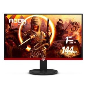 aoc g2490vx 24" class frameless gaming monitor, fhd 1920x1080, 1ms 144hz, freesync premium, 126% srgb / 93% dci-p3, 3yr re-spawned zero dead pixels, black