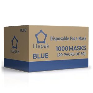 Disposable Face Masks - 1,000 PCS - for Home & Office - Breathable & Comfortable Filter (Blue)