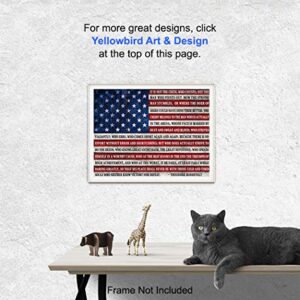 Teddy Roosevelt Man in the Arena Quote Poster Print - 8x10 Daring Greatly Wall Art Room Decor - Unique Inspirational Motivational Gift - Patriotic American Flag Plaque - Unframed