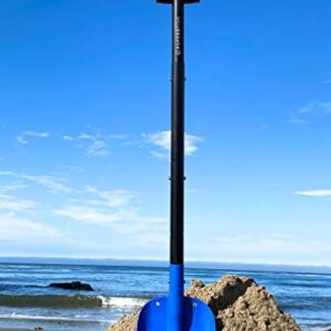 PUFFERFISH Really Big Sand Shovel™ - Sand Shovel for Beach, Foldable Shovel for Sand Castles, Lightweight Collapsible 4 Piece Aluminum Shovel,Customizable to 3 Different Lengths, Weight 1.7 Pounds