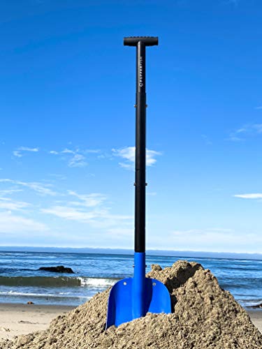 PUFFERFISH Really Big Sand Shovel™ - Sand Shovel for Beach, Foldable Shovel for Sand Castles, Lightweight Collapsible 4 Piece Aluminum Shovel,Customizable to 3 Different Lengths, Weight 1.7 Pounds