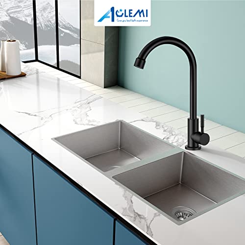 Aolemi Cold Water Only Kitchen Faucet Black 304 Stainless Steel Sink Faucet High Arc Faucet