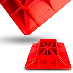 zesuper off-road base high lift jack base plate compatible with hi lift jack pp pad to alleviate jack hoisting sinkage (red)