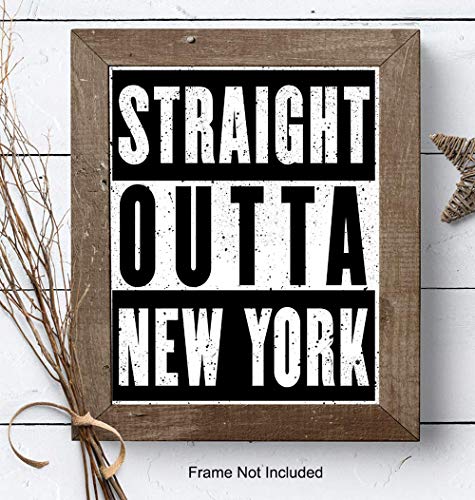 New York Poster - Gift for NY, NYC, Brooklyn Fan - Urban Graffiti Wall Art Decor, Home Decoration for Apartment, Office, Living Room, Bedroom, Bathroom - Contemporary Modern Street Art Picture Print