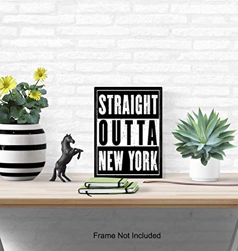 New York Poster - Gift for NY, NYC, Brooklyn Fan - Urban Graffiti Wall Art Decor, Home Decoration for Apartment, Office, Living Room, Bedroom, Bathroom - Contemporary Modern Street Art Picture Print