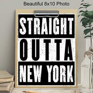 New York Poster - Gift for NY, NYC, Brooklyn Fan - Urban Graffiti Wall Art Decor, Home Decoration for Apartment, Office, Living Room, Bedroom, Bathroom - Contemporary Modern Street Art Picture Print