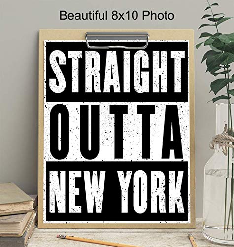 New York Poster - Gift for NY, NYC, Brooklyn Fan - Urban Graffiti Wall Art Decor, Home Decoration for Apartment, Office, Living Room, Bedroom, Bathroom - Contemporary Modern Street Art Picture Print