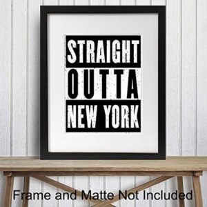 New York Poster - Gift for NY, NYC, Brooklyn Fan - Urban Graffiti Wall Art Decor, Home Decoration for Apartment, Office, Living Room, Bedroom, Bathroom - Contemporary Modern Street Art Picture Print