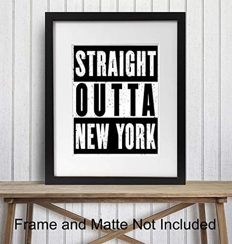 New York Poster - Gift for NY, NYC, Brooklyn Fan - Urban Graffiti Wall Art Decor, Home Decoration for Apartment, Office, Living Room, Bedroom, Bathroom - Contemporary Modern Street Art Picture Print