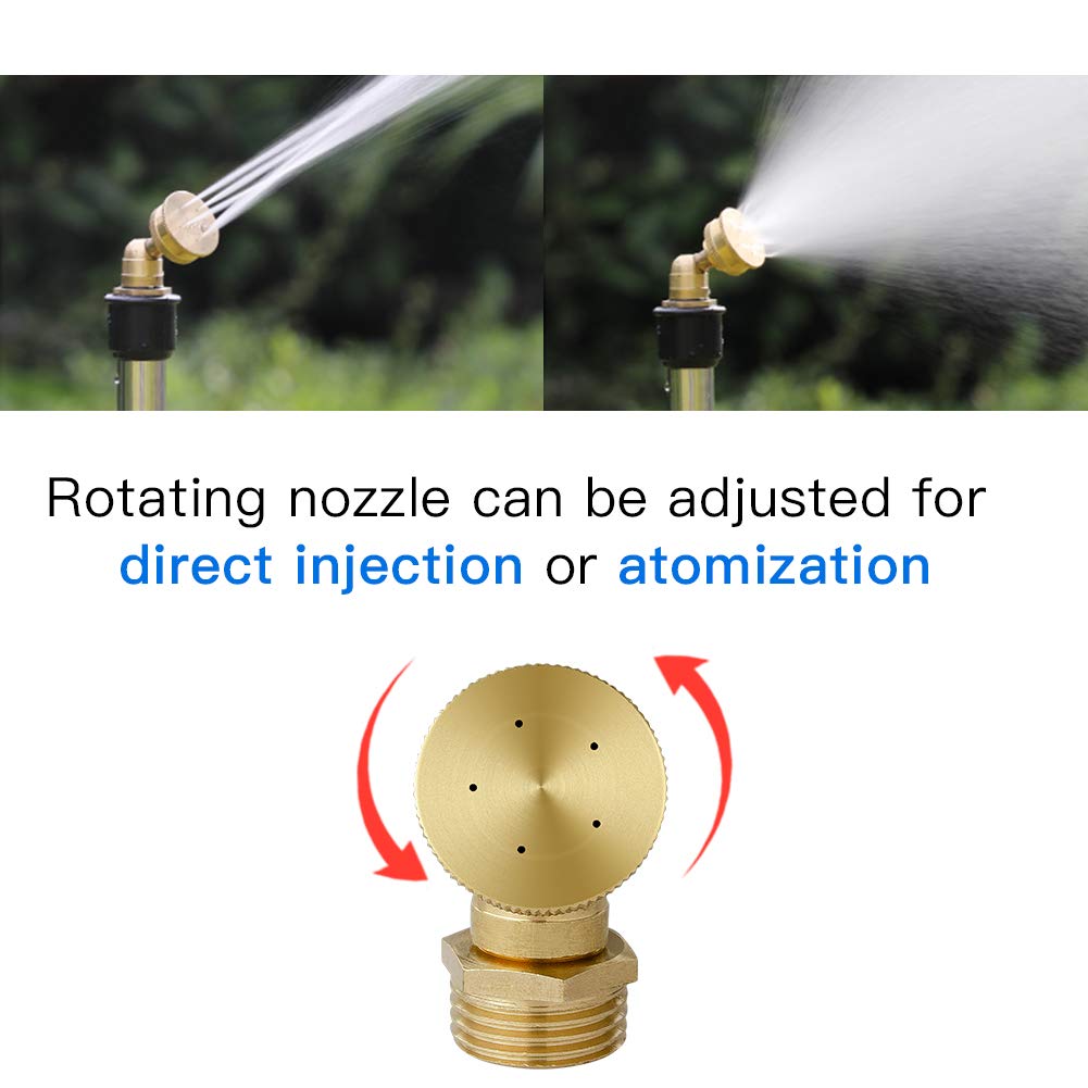 Feelers Brass Misting Spray Nozzle, 1/2" BSPF 5-Holes Atomizing Spray Garden Sprinklers Agricultural Irrigation System Adapter Fitting (Pack of 2)