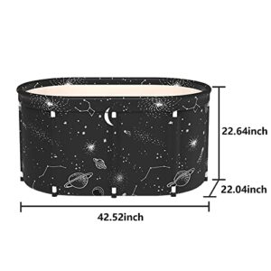 KELIXU Portable Bathtub Foldable Soaking Bath Tub Thickening to Keep Temperature, Freestanding Bathtub for Adults, Home Bathroom Spa Hot Ice Bath Easy to Install, 43"x 25"x 20", Black