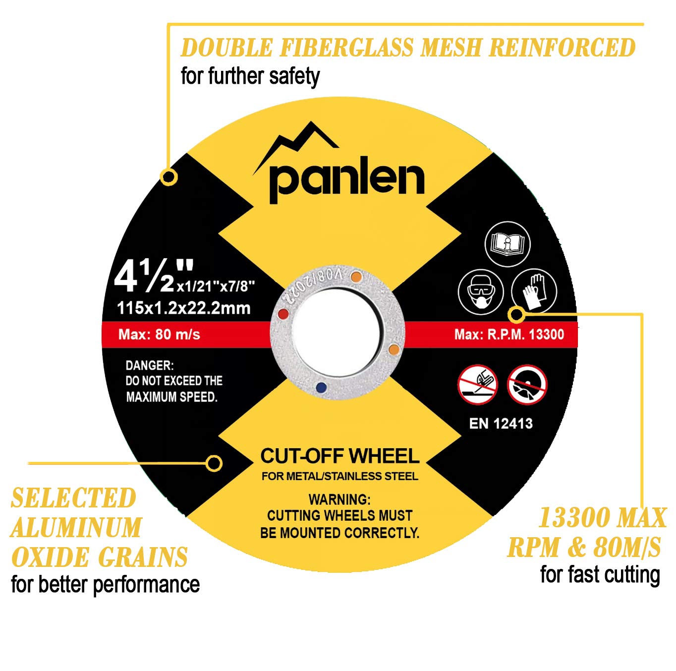 50 Pack Cut Off Wheels 4 1/2 inch Thin Metal & Stainless Steel Cutting Wheel, Professional Fast Cutting Disc for Angle Grinder