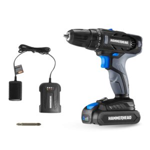 Hammerhead 20V 2-Speed Cordless Drill Driver Kit with 1.5Ah Battery and Charger - HCDD201