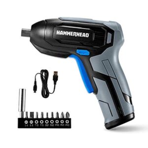 hammerhead rechargeable 4v cordless screwdriver with 9pcs bit – hcsd040