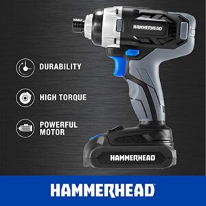 Hammerhead 20V 1/4 Inch Cordless Impact Driver Kit with 1.5Ah Battery and Charger – HCID201