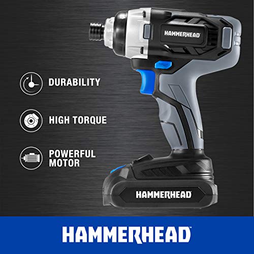 Hammerhead 20V 1/4 Inch Cordless Impact Driver Kit with 1.5Ah Battery and Charger – HCID201