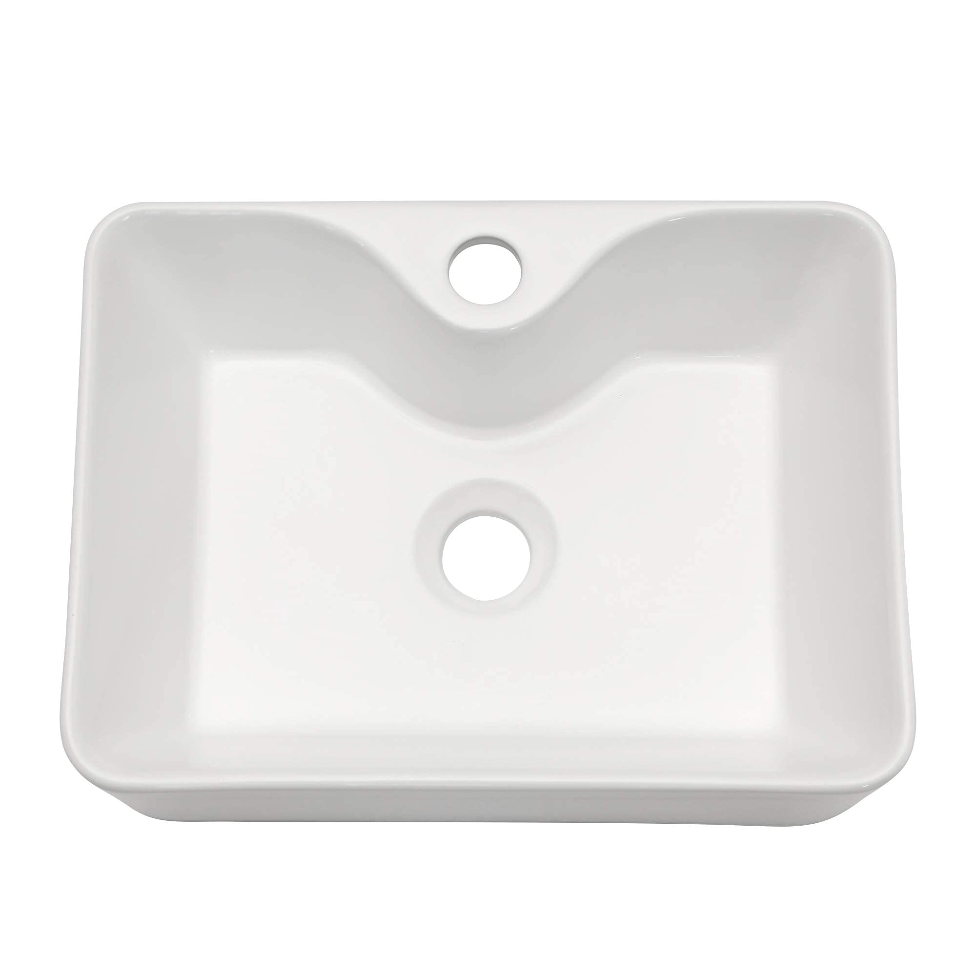 Vessel Sink Rectangular - Sarlai 16"x12" Rectangle Vessel Sink White Ceramic Porcelain Above Counter Bathroom Vanity Lavatory Restroom Bathroom Vessel Sink Basin