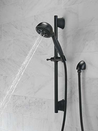 DELTA FAUCET 51559-BL H2Okinetic Slide Bar Hand Shower Handshower, Matte Black