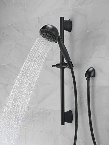 DELTA FAUCET 51559-BL H2Okinetic Slide Bar Hand Shower Handshower, Matte Black