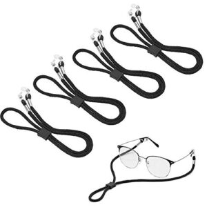 scwjtf 4pcs premium nylon eyeglass straps, adjustable eyewear retainers, anti-slip eyeglass chains lanyard, sport sunglass retainer holder strap for men and women's, with free 3 gifts