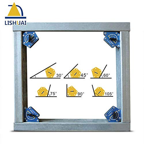 Multi-Angle Welding Magnets Holder Tool - Neodymium Magnetic Welding square, 55LBS Strong Hand Tools With Switch, Hexagon Multi-Angle Magnets: 30°, 45°, 60°, 75°, 90°, 105°, 120°, 135°, 150°(Small)