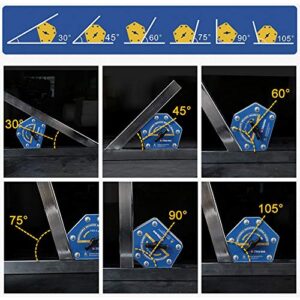 Multi-Angle Welding Magnets Holder Tool - Neodymium Magnetic Welding square, 55LBS Strong Hand Tools With Switch, Hexagon Multi-Angle Magnets: 30°, 45°, 60°, 75°, 90°, 105°, 120°, 135°, 150°(Small)