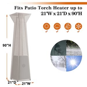 MR. COVER Pyramid Patio Heater Cover for Hiland, Outdoor Heater Cover Waterproof, Propane Heater Cover Heavy Duty with Zipper, 21W x 21D x 90H