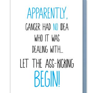 PRESS & POUR Funny Cancer Card, Cancer Encouragment Card, Cancer Get Well Card, Fuck Cancer Card