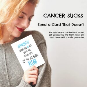 PRESS & POUR Funny Cancer Card, Cancer Encouragment Card, Cancer Get Well Card, Fuck Cancer Card