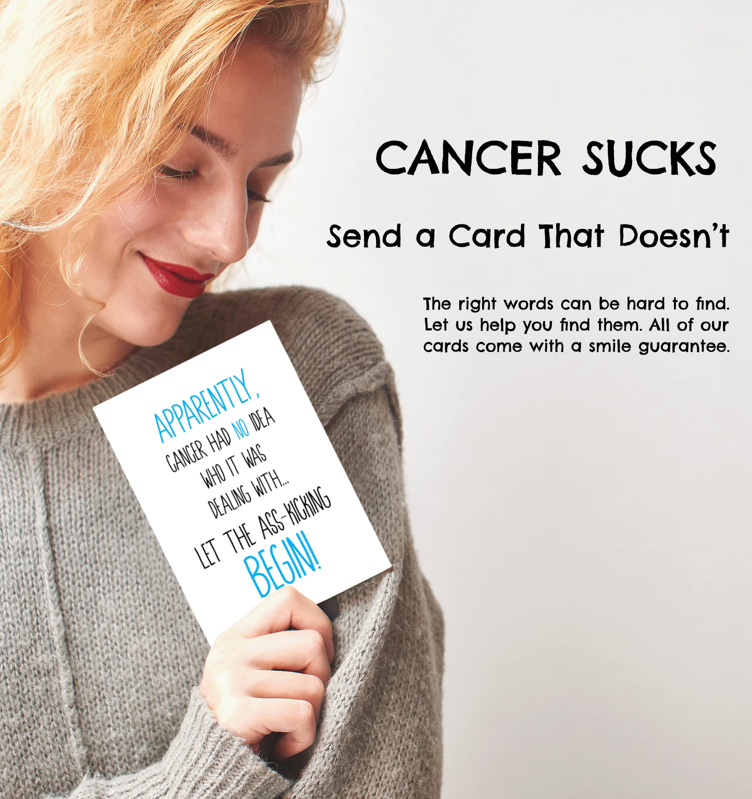 PRESS & POUR Funny Cancer Card, Cancer Encouragment Card, Cancer Get Well Card, Fuck Cancer Card