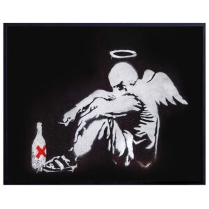 Banksy Fallen Angel Wall Art Poster Print - 8x10 Urban Graffiti Street Art Room Decor, Home Decoration - Cool Gift