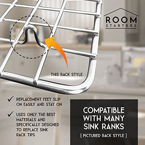 Kitchen Sink Rack Feet 20 Pack | Replacement for Kohler Rack Feet Part 84544-0 | Feet for Sink Grid by ROOM STARTERS (20 Pack, Black)