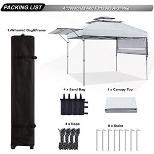 ABCCANOPY Pop up Gazebo Canopy 3-Tier Instant Canopy with Adjustable Dual Half Awnings (Gray)