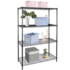 zeny 4-shelf adjustable, heavy duty storage shelving unit, steel organizer wire rack, storage rack with leveling feet for kitchen office garage