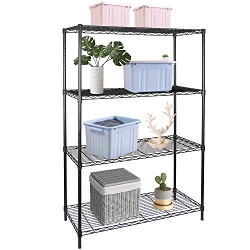 ZENY 4-Shelf Adjustable, Heavy Duty Storage Shelving Unit, Steel Organizer Wire Rack, Storage Rack with Leveling Feet for Kitchen Office Garage