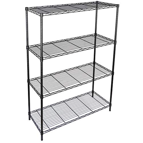 ZENY 4-Shelf Adjustable, Heavy Duty Storage Shelving Unit, Steel Organizer Wire Rack, Storage Rack with Leveling Feet for Kitchen Office Garage