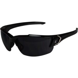 edge tsdk216vs-g2 khor g2 polarized wrap-around anti-fog/vapor shield safety glasses, anti-scratch, non-slip, uv 400, military grade, ansi/isea & mceps, 5.04" wide, black frame/smoke lens