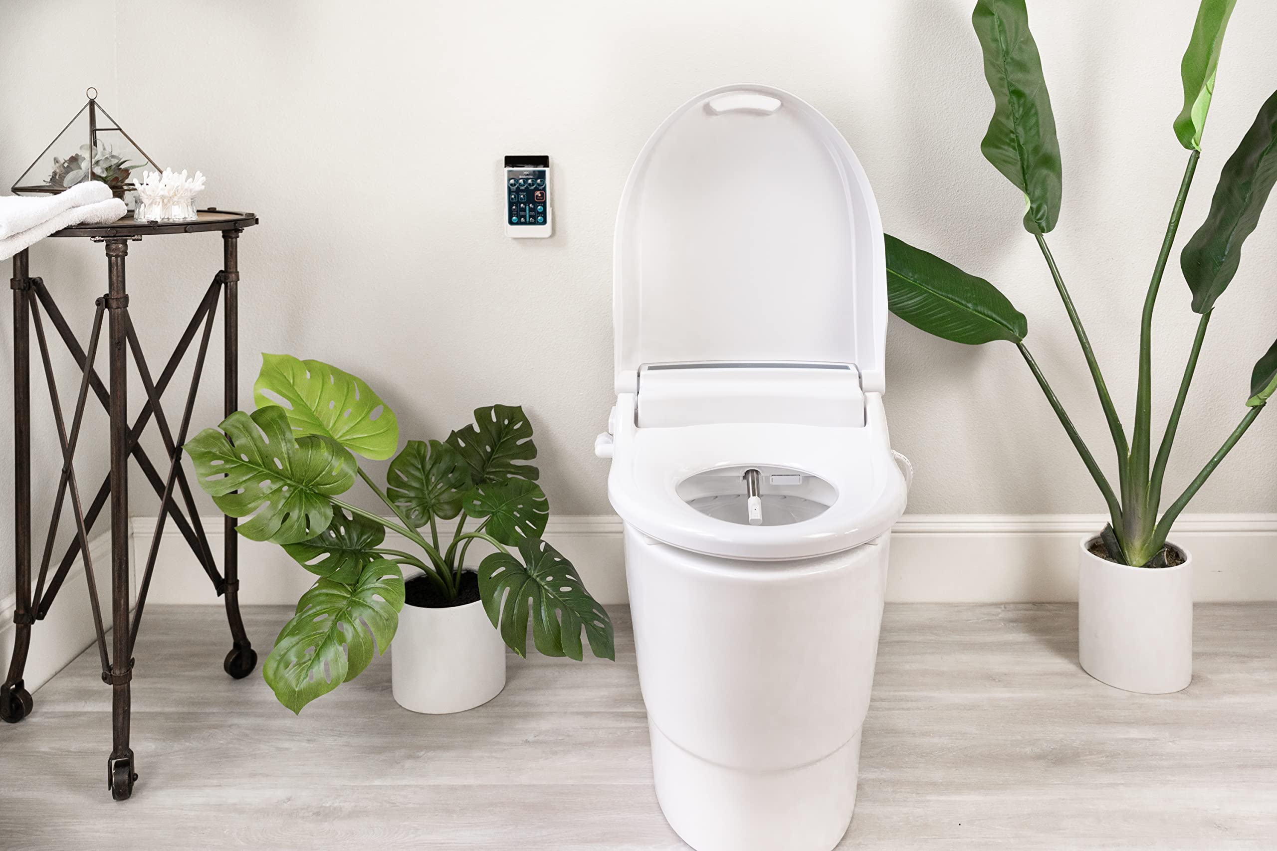 BidetMate 2000 Series Electric Bidet Heated Smart Toilet Seat with Unlimited Heated Water, Side Control Panel, Deodorizer, and Warm Air Dryer - Adjustable and Self-Cleaning - Fits Elongated Toilets