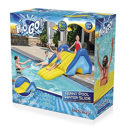 Bestway H2OGO! Giant Inflatable Outdoor Swimming Pool Water Slide with Built-In Sprinkler, Large Platform, and 4 Water Chambers for Stability