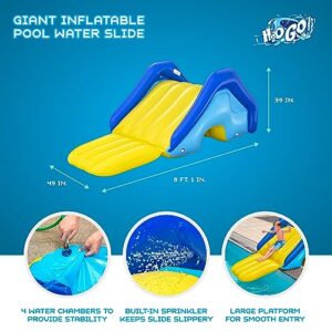 Bestway H2OGO! Giant Inflatable Outdoor Swimming Pool Water Slide with Built-In Sprinkler, Large Platform, and 4 Water Chambers for Stability