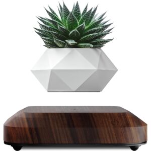 levina floating plant pot - authentic levitating plant pot for air plants, magnetic rotating air bonsai planter, floating planter, bonsai pot, unique decor air plant pot, room decor tech toys