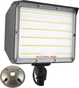 dusk to dawn outdoor 100w led flood light with knuckle, 14000lm 1000w equivalent, 100-277v 5000k daylight, etl commercial led flood light fixture, outdoor security lighting for landscape,parking lot