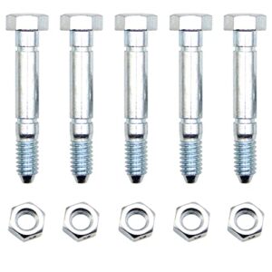 hakatop 5 pk 51001500 5/16" shear bolts & nuts replacement for ariens 51001500 510015 shear bolts john deere am136890 snowlower shear pins