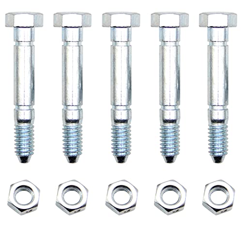 HAKATOP 5 PK 51001500 5/16" Shear Bolts & Nuts Replacement for Ariens 51001500 510015 Shear Bolts John Deere AM136890 Snowlower Shear Pins