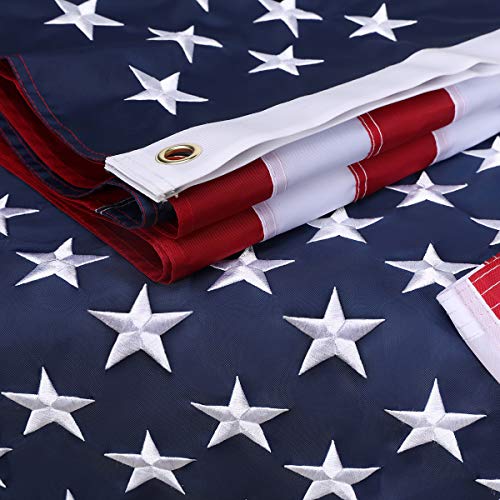 American Flag 3x5 ft Outdoor,US Flag 210D Oxford Nylon-Embroidered Star, Sewn Stripes,Brass Grommets,4 Rows of Lock Stitching, Heavy-Duty USA Flag