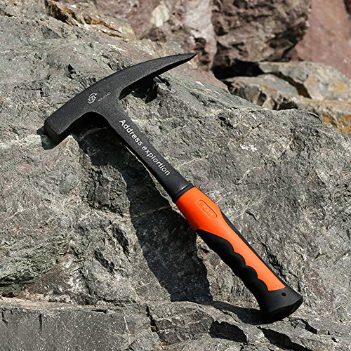 Rock Pick - 28 oz Geological Hammer with Pointed Tip & Shock Reduction Grip - 11.4 Inch