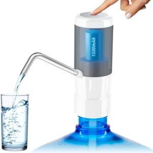 fomlight water bottle dispenser 5 gallon, usb fast charging electric drinking water pump with 1500mah, portable water dispenser for jugs 2-5 gal